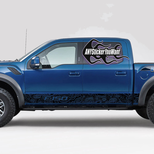 Topo Ford F150 F250 F350 Topographic Rocker Vinyl Decal Sticker ...