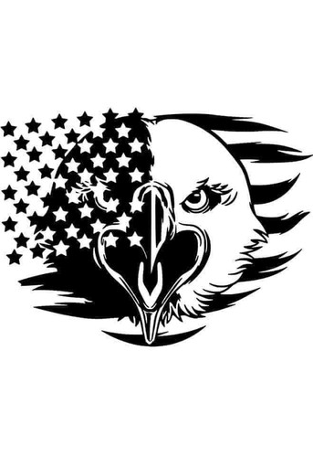 Bald Eagle American Flag Vinyl Decal Sticker | ANYStickerUWant.com