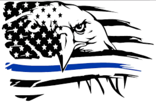 Thin Blue Line Eagle American Flag Vinyl Decal Sticker 25 ...