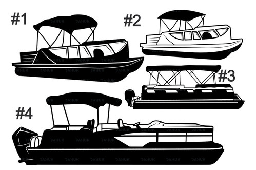 Pontoon Decal Sticker 11 (add text) | ANYStickerUWant.com