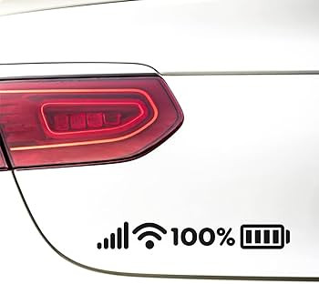 100% Charged Electric Vinyl Decal Sticker EV | ANYStickerUWant.com