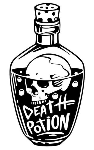 Wiccan Death Potion Decal Sticker | ANYStickerUWant.com