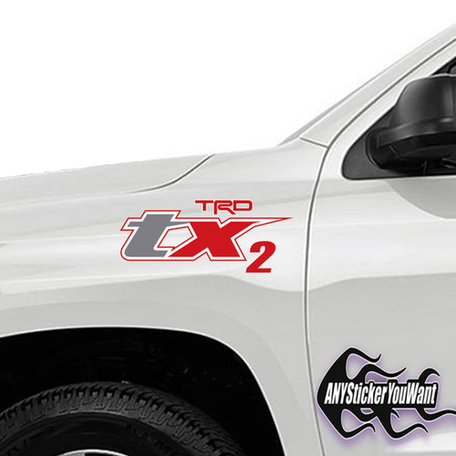 Toyota TRD TX2 2 Color Decal Sticker | ANYStickerUWant.com