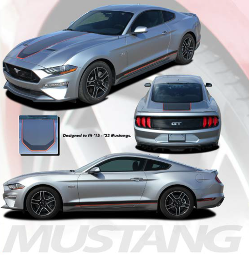 Ford Mustang SUPERSONIC 2 Stripe and Rocker Vinyl Decal Sticker ...