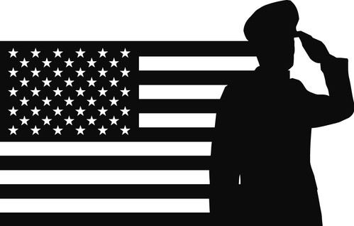 Military Soldier Saluting American Flag Vinyl Decal Sticker 26 ...