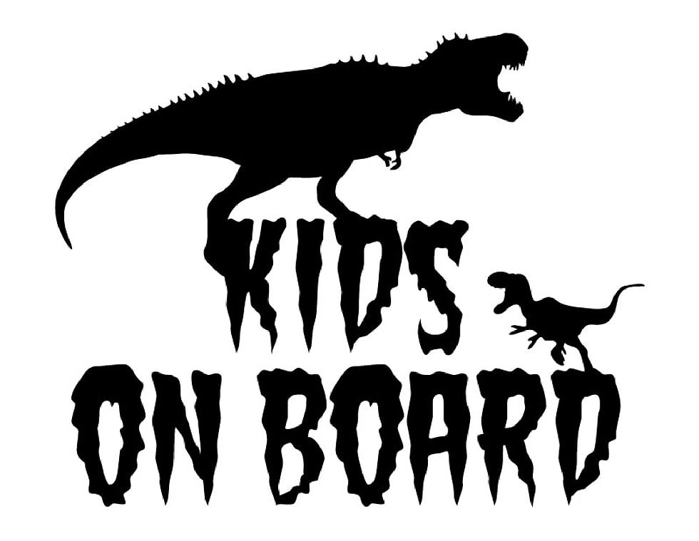 JURRASTIC KIDS ON BOARD Decal Sticker | ANYStickerUWant.com