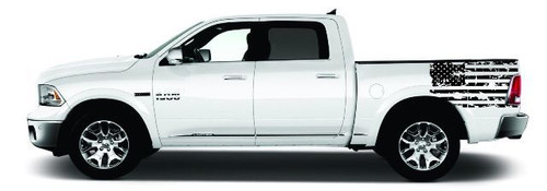 Ford F150 F250 F350 Distressed American Flag Bed Decal Sticker 50 ...