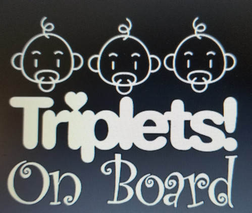 TRIPLETS ON BOARD Decal Sticker | ANYStickerUWant.com