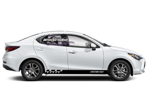 TRD Toyota Yaris Custom Rocker Panel Racing Stripes Decal Sticker (add ...