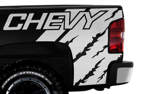 Chevrolet Chevy Silverado Bed Ripped Splash Decal Sticker 102 ...
