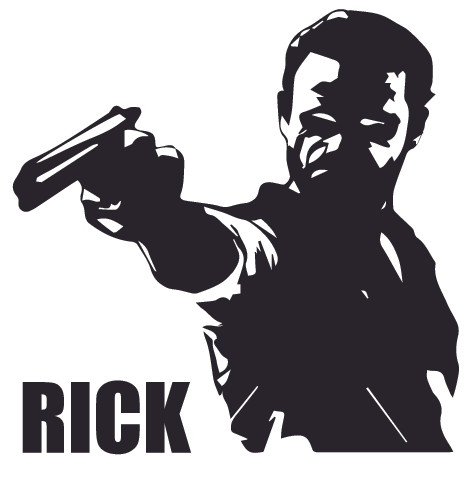 RICK GRIMES Angry Zombie Walking Dead Decal Sticker | ANYStickerUWant.com