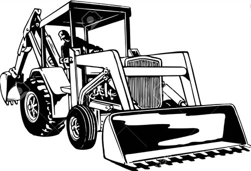 Heavy Equipment Backhoe Decal Sticker (add text) | ANYStickerUWant.com