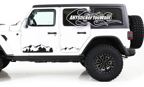 Jeep Wrangler Door Side Mountain Scene Decal 1 (will fit any vehicle ...