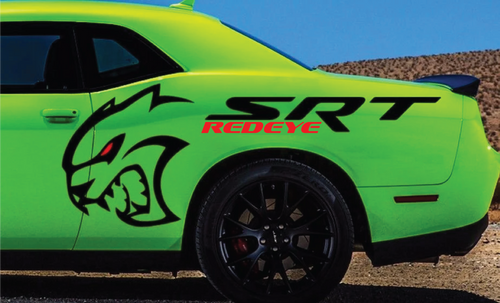 Dodge Challenger Full Side SRT Hellcat REDEYE Vinyl Decal Stickers 157 ...