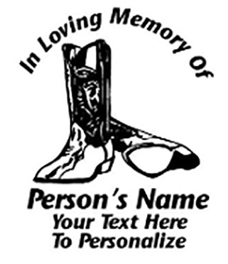 IN LOVING MEMORY OF cowboy boots cowgirl Decal Sticker ...
