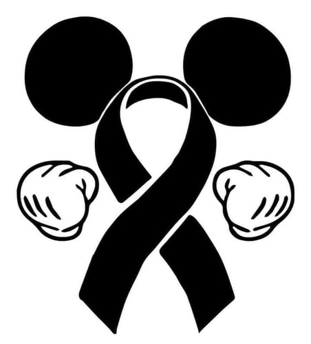 Mickey Mouse Cancer Awareness Ribbon Decal Sticker | ANYStickerUWant.com