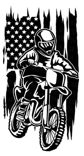 Motocross Rider Flag Motorcycle Decal Sticker | ANYStickerUWant.com