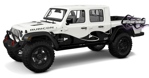 Jeep Gladiator Full Side Ocean Wave Decal Sticker | ANYStickerUWant.com