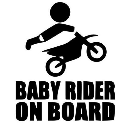 MOTORCYCLE BABY RIDER ON BOARD Decal Sticker | ANYStickerUWant.com