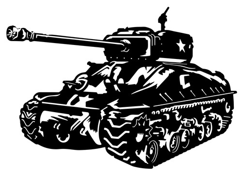 Military Battle Tank Vinyl Decal Sticker 11 (add text ...