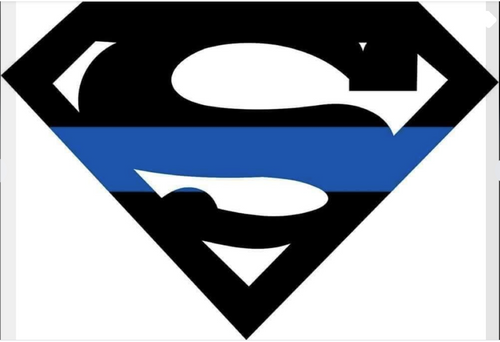 Thin blue line superman decal sticker | ANYStickerUWant.com