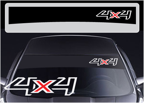 4x4 with Sunscreen Background Windshield Decal Sticker ...