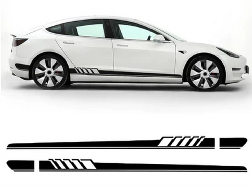 Universal Tesla Rocker Panel Stripe Vinyl Decal Sticker ...