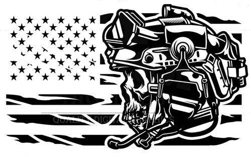 Military Skull American Flag Vinyl Decal Sticker 16 | ANYStickerUWant.com