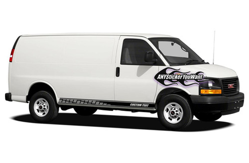 Custom GMC Savana Cargo Van Rocker Panel Stripe Sticker Decal 3 (add ...