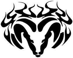 Flaming Ram Head Decal Sticker | ANYStickerUWant.com