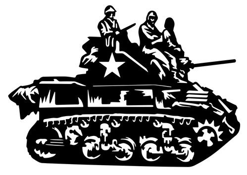 Military Battle Tank Vinyl Decal Sticker 16 (add text ...