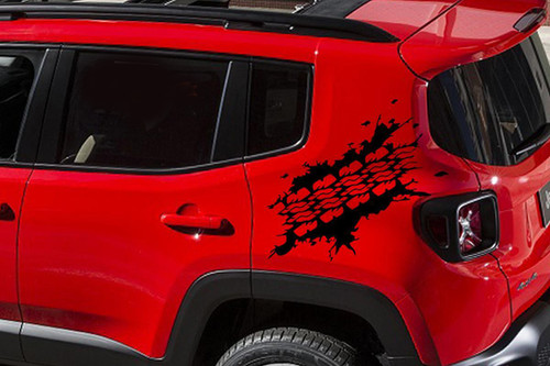 Tire Track Mud Splash Vinyl Decal Sticker 5 (pick size ...