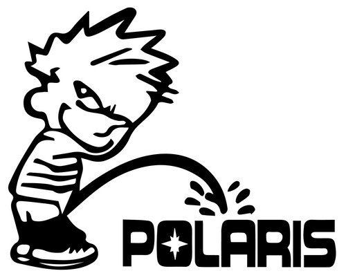Cavin Peeing on POLARIS Decal Sticker | ANYStickerUWant.com