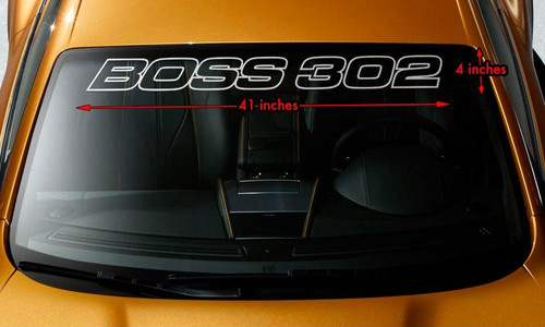 Ford Mustang Boss 302 Windshield Vinyl Decal Sticker | ANYStickerUWant.com