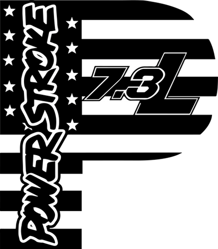 Powerstroke 7.8 P Flag Decal Sticker | ANYStickerUWant.com