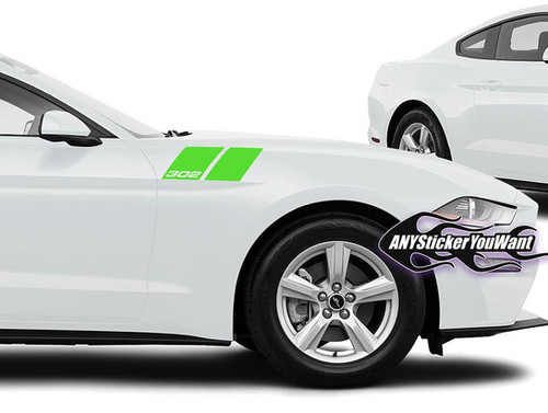 Ford Mustang 302 Hash Mark Racing Stripes Vinyl Sticker Decal ...