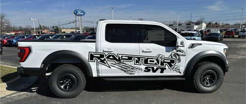 Badass Ford Raptor Full Side Ripped Logo Velociraptor Vinyl Decal ...