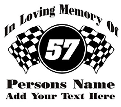 IN LOVING MEMORY OF drag strip racer racing checkered flags Decal ...