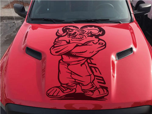 Badass Chevy Muscle Ram Hemi Hood Decal Sticker | ANYStickerUWant.com