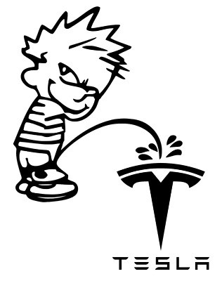 Piss on Tesla Vinyl Decal Sticker | ANYStickerUWant.com