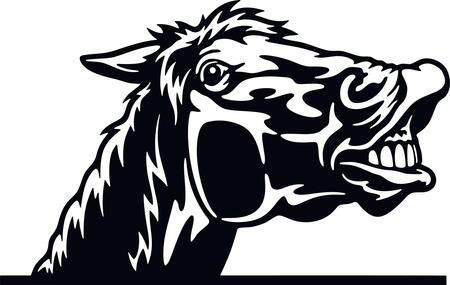 Adorable Peeking Laughing Horse Decal Sticker | ANYStickerUWant.com