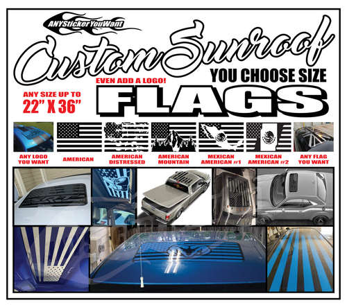 Custom Sunroof Flag Decal Sticker (You Choose Design) | ANYStickerUWant.com