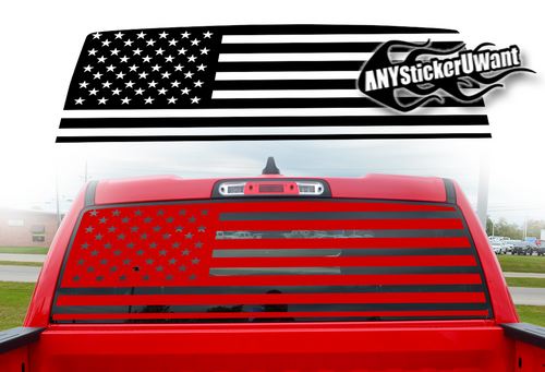 USA American Flag Rear Window Vinyl Decal Fits Dodge Ram 1500 2020 ...