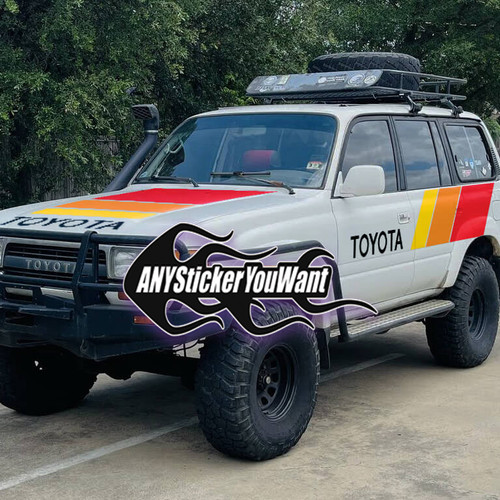 Toyota Land Cruiser 3 Color Side Stripe and Hood Vinyl Decal Sticker ...