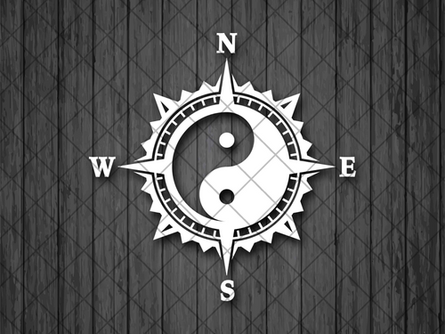 Ying Yang Compass Decal Sticker | ANYStickerUWant.com