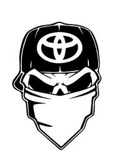 Gangsta Toyota Skull Decal Sticker | ANYStickerUWant.com
