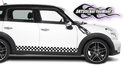 Mini Cooper Countryman Checkered Rocker Panel Stripes Decal Sticker ...