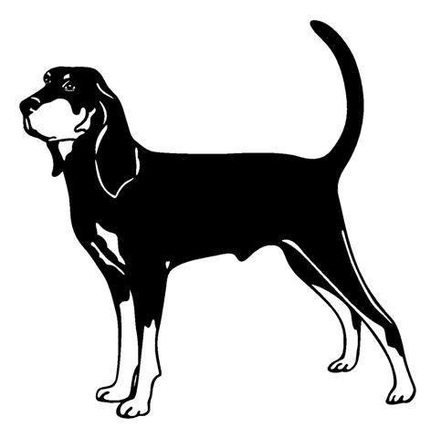 Coonhound Dog Decal Sticker 7 (add text) | ANYStickerUWant.com