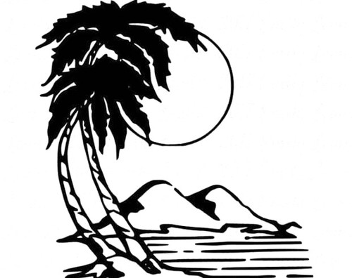 Beach Scene Decal Sticker (add text) | ANYStickerUWant.com