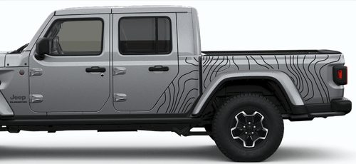 Topo Jeep Gladiator Full Topographic Bed Decal Sticker 101 ...